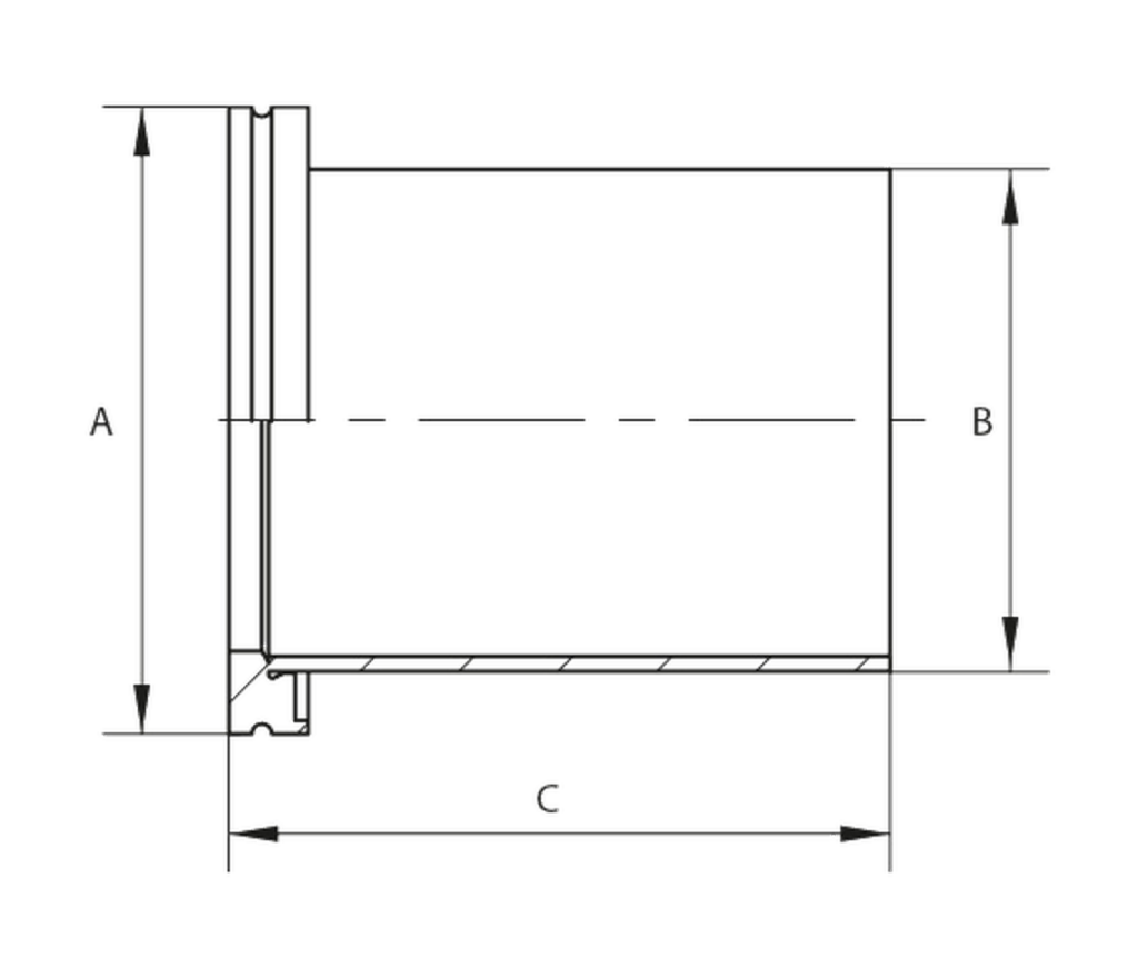 Flansch mit Rohransatz | ISO-K Flansche - WISSEL Vakuumkomponenten